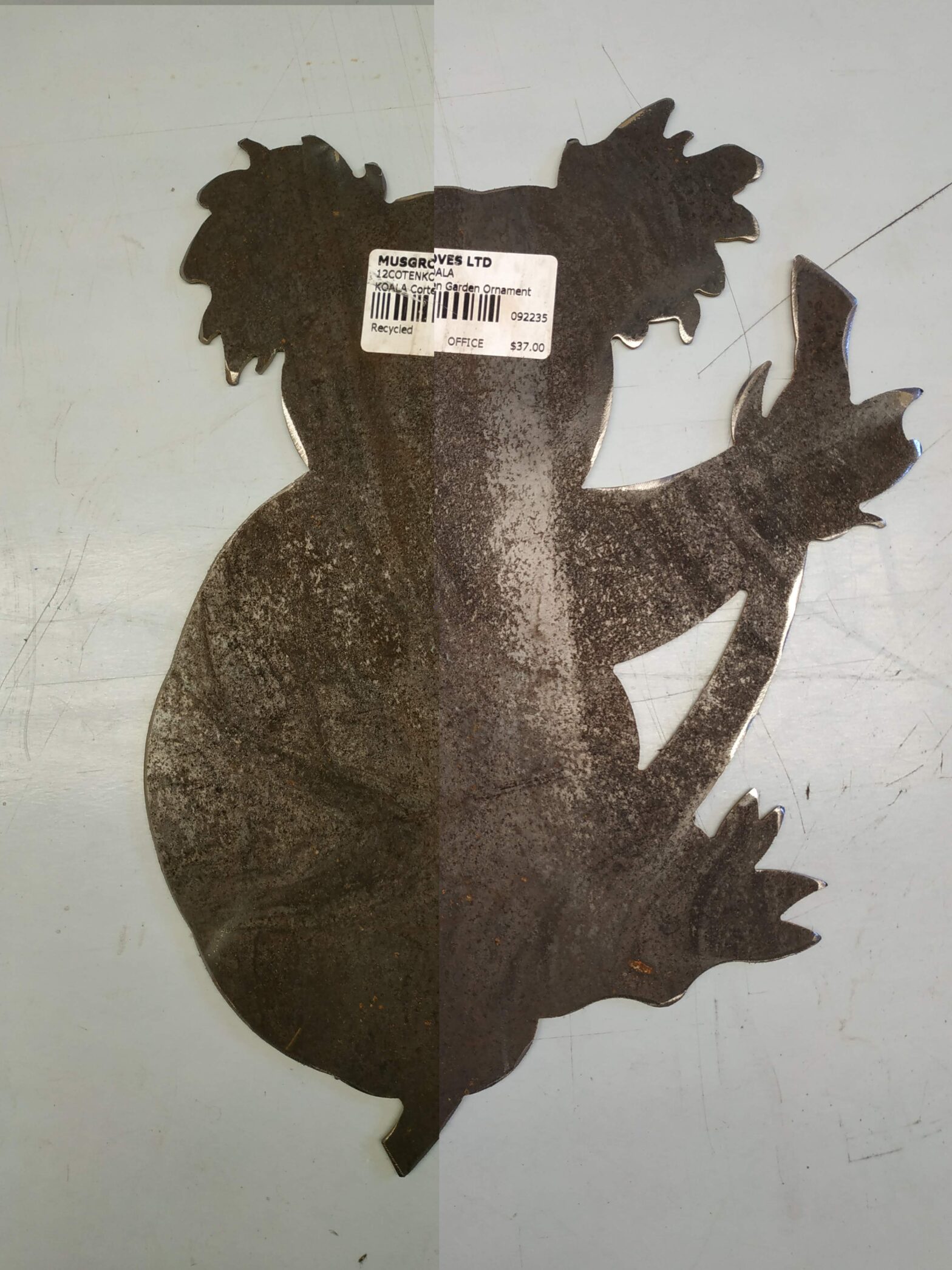 KOALA Corten Metal Garden Ornament | Musgroves Ltd