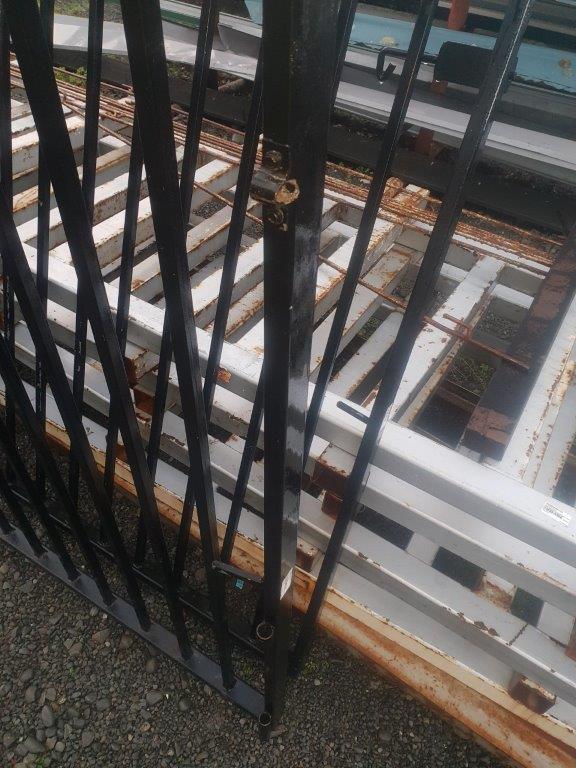 Black Metal Recycled Gate 5450mm w by 1665mm h | Musgroves Ltd