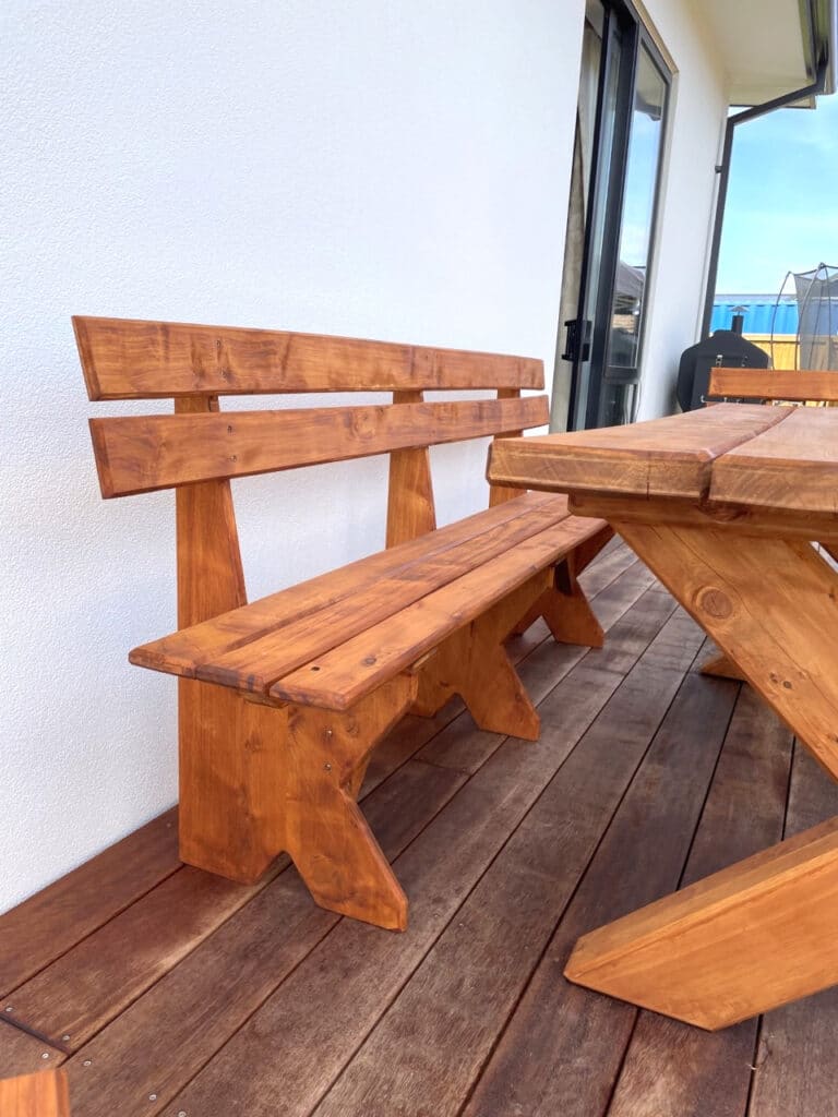 Macrocarpa picnic table set - Musgroves in Christchurch