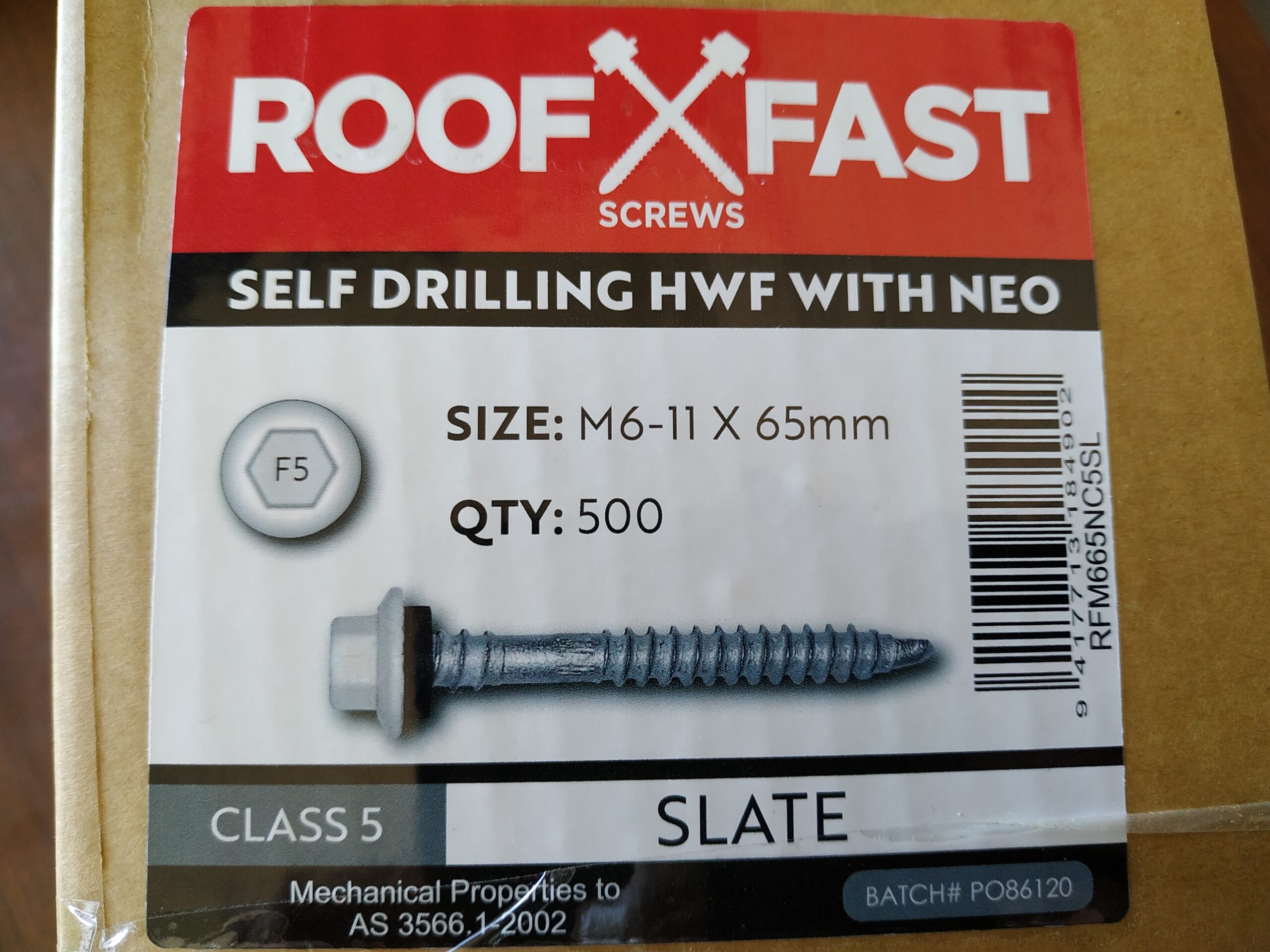 New Slate 6mm x 65mm Rooffast Hex Screws (500) | Musgroves Ltd