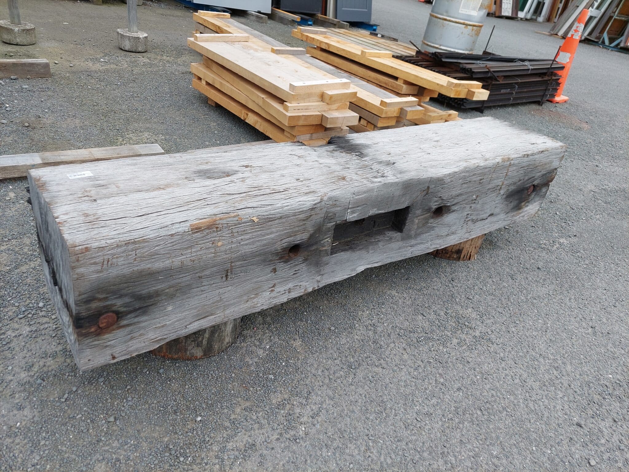 Rustic Hardwood Seat 380x485x1855mm | Musgroves Ltd