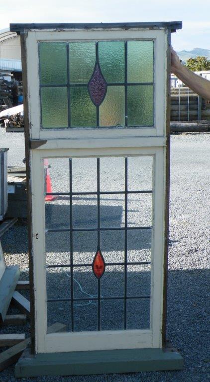 Wooden Leadlight Window with Coloured Pattern | Musgroves Ltd