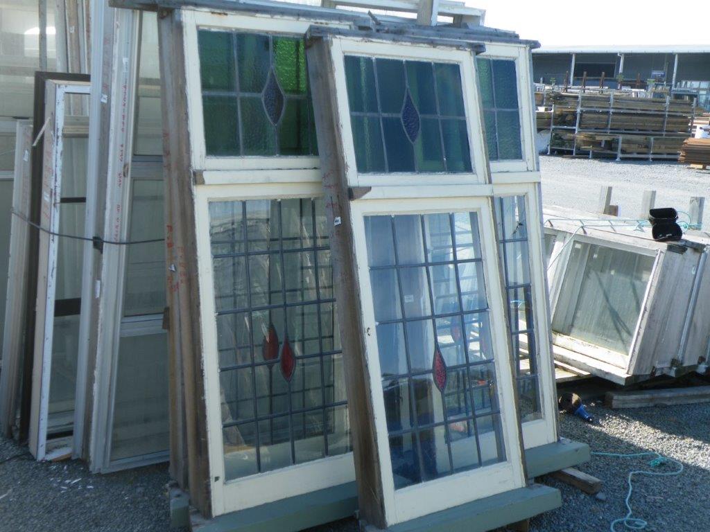 Wooden Leadlight Window with Coloured Pattern | Musgroves Ltd