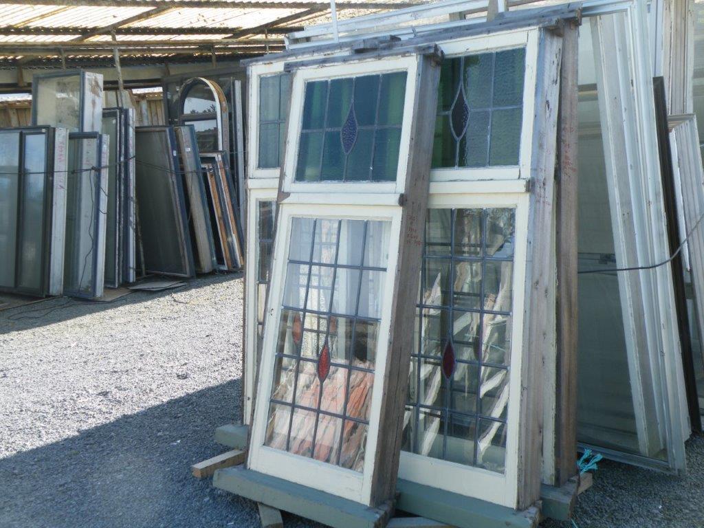 Wooden Leadlight Window with Coloured Pattern | Musgroves Ltd