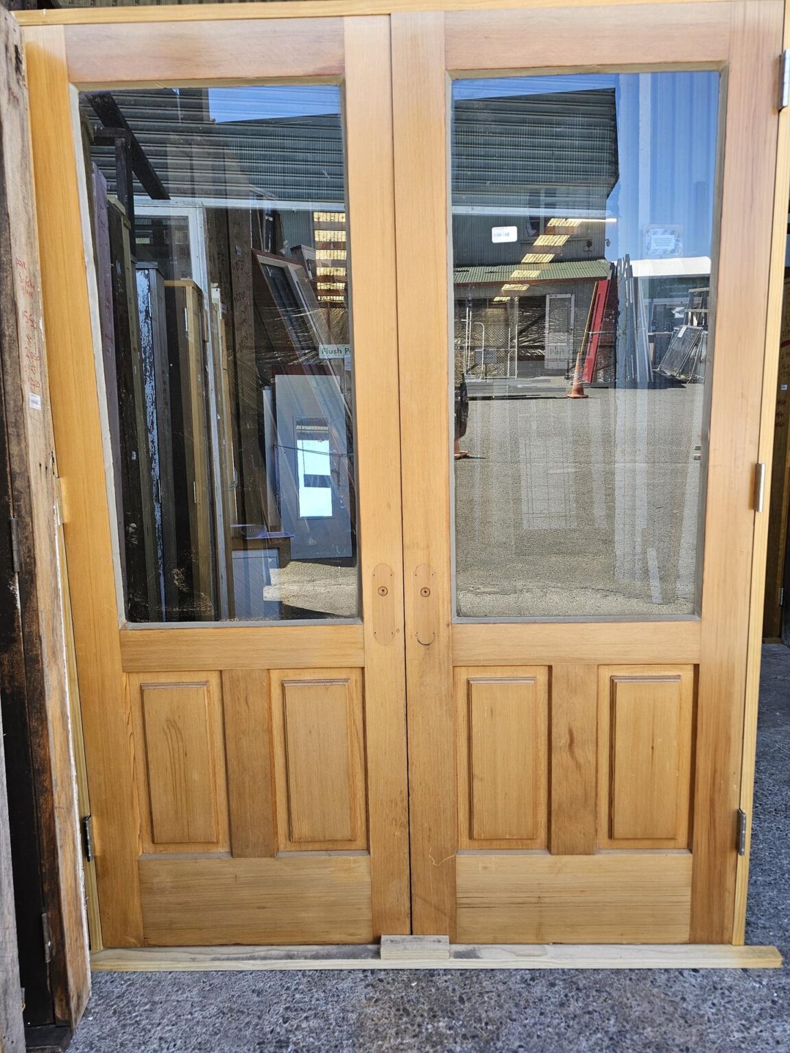 External Cedar 2 Panel + 1 Pane French Door 1580x2110mm | Musgroves Ltd