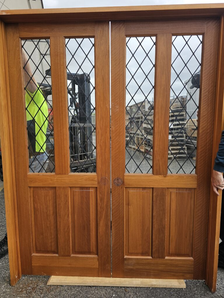 Int Hardwood 2 Panel + 2 Pane French Door | Musgroves Ltd