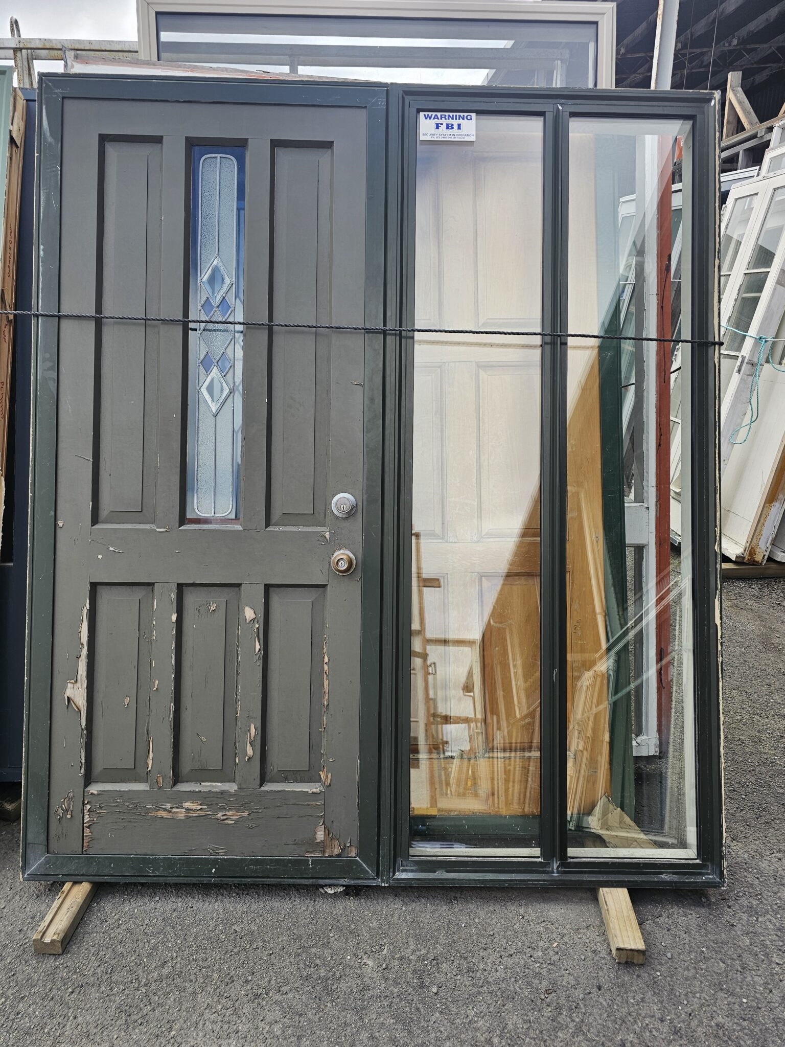 Wooden Leadlight Pane Door with Karaka D/G sidelight | Musgroves Ltd