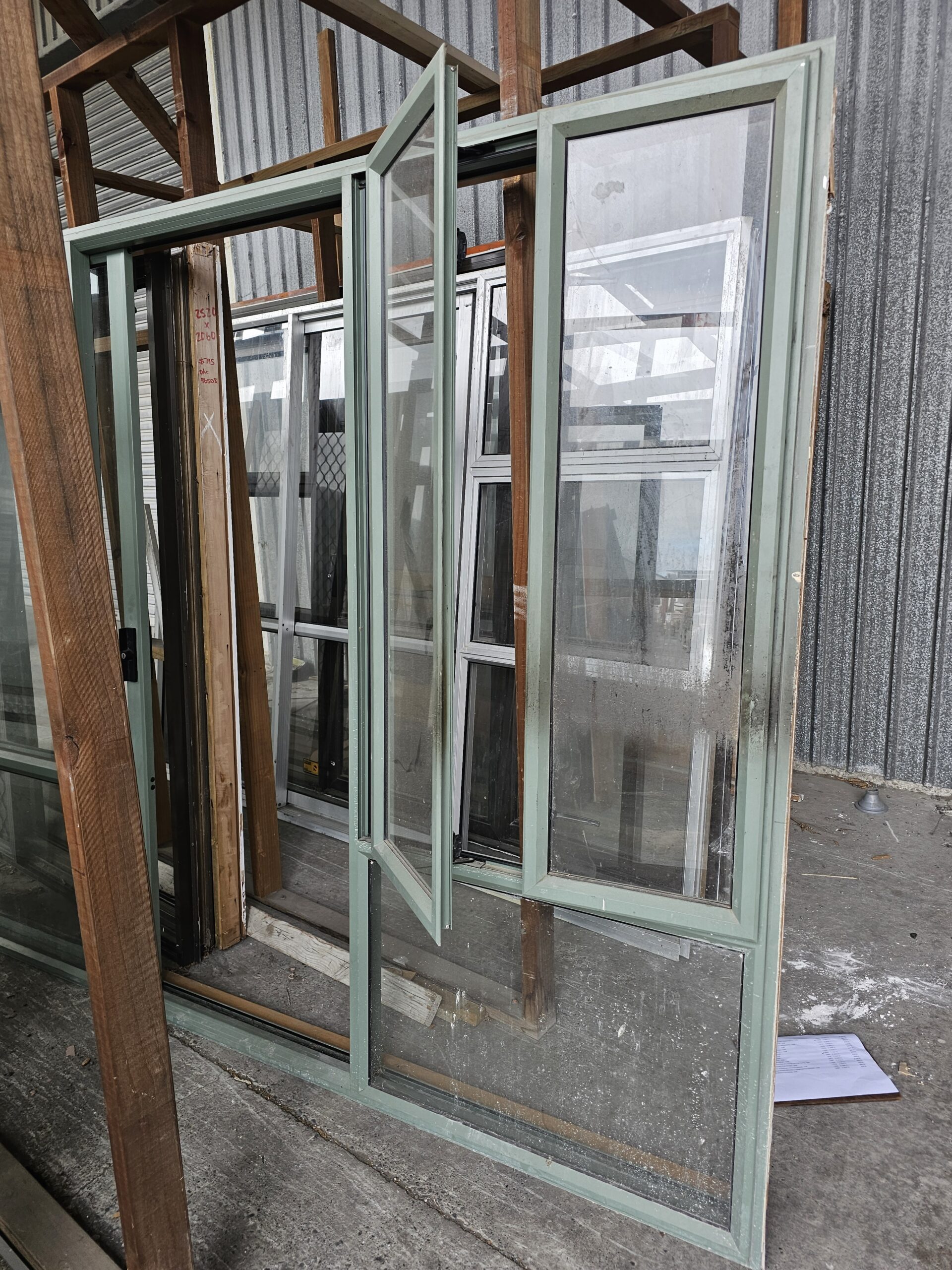 Mist Green Aluminium Ranchslider 2680x2030mm | Musgroves Ltd