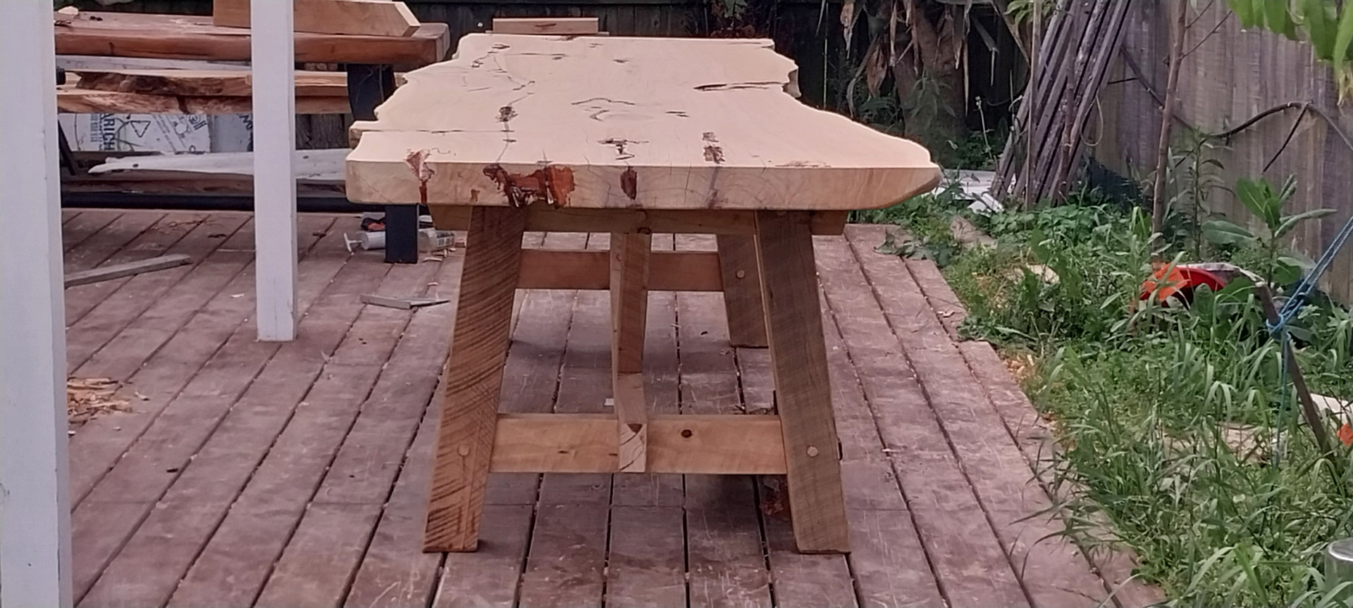 Rustic timber table - Musgroves in Christchurch