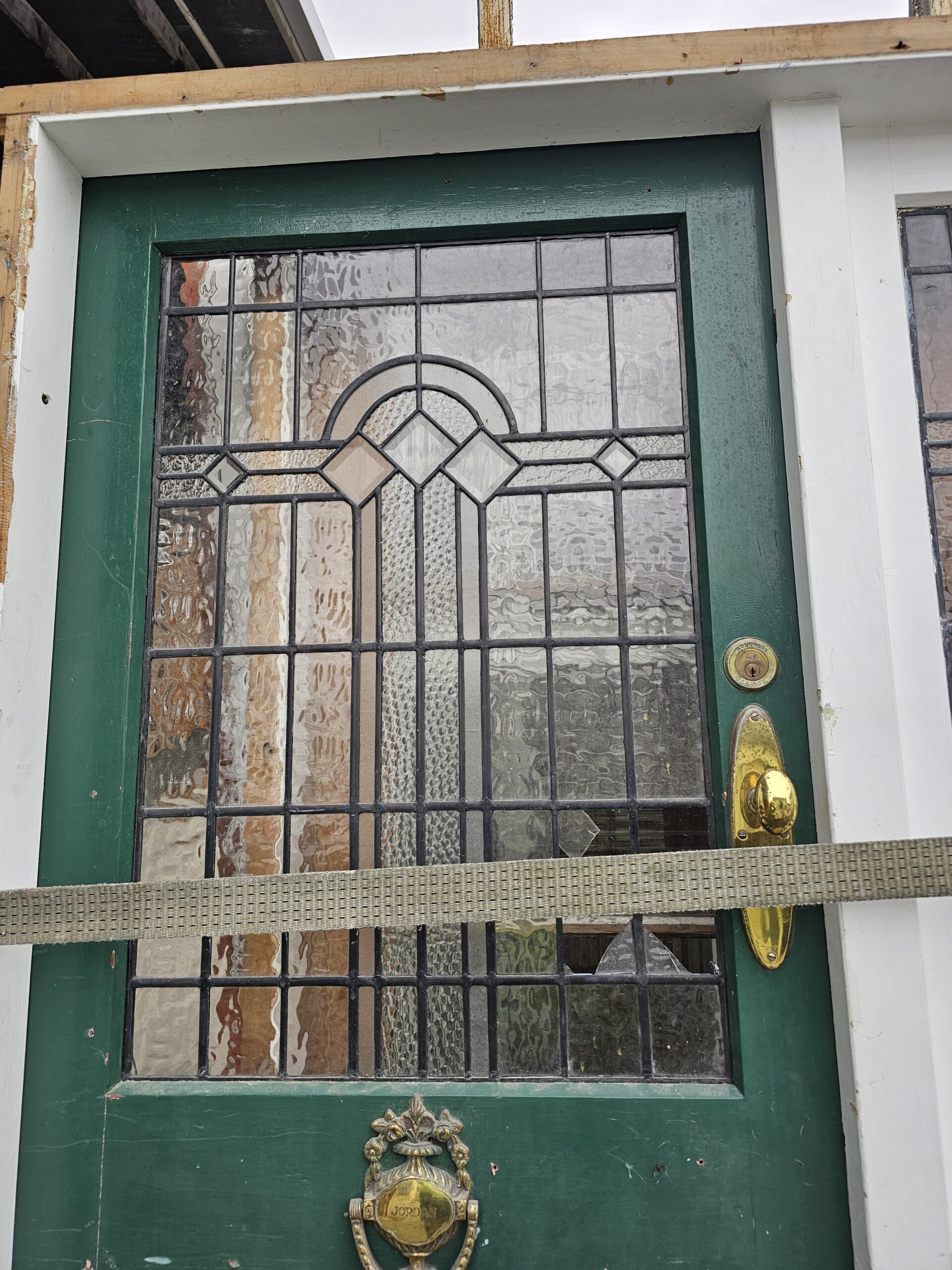 External Cedar Door with Leadlight Sidelight AS IS | Musgroves Ltd