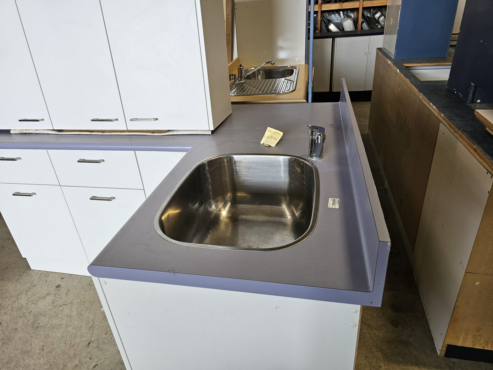 White L Shape Laundry/Kitchen Unit | Musgroves Ltd