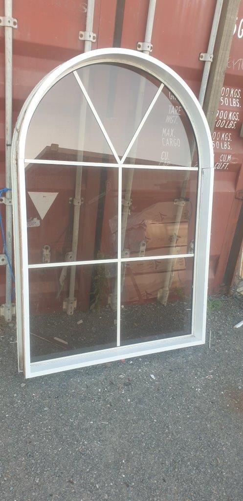 Cream Aluminium Colonial Arch Top Fixed Window | Musgroves Ltd