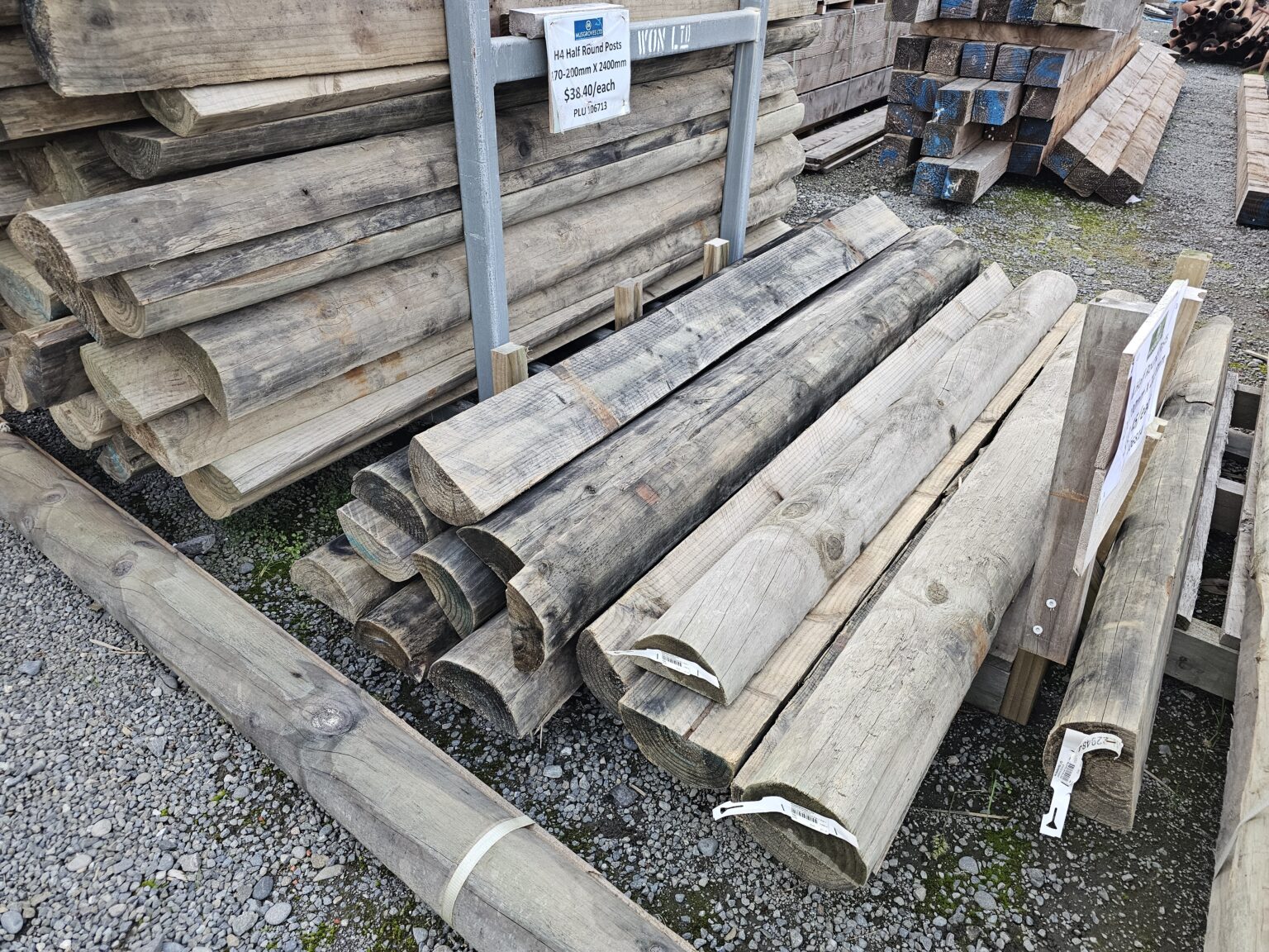 Pine Half Round H4 Pole 170 - 200mm x 2100mm | Musgroves Ltd