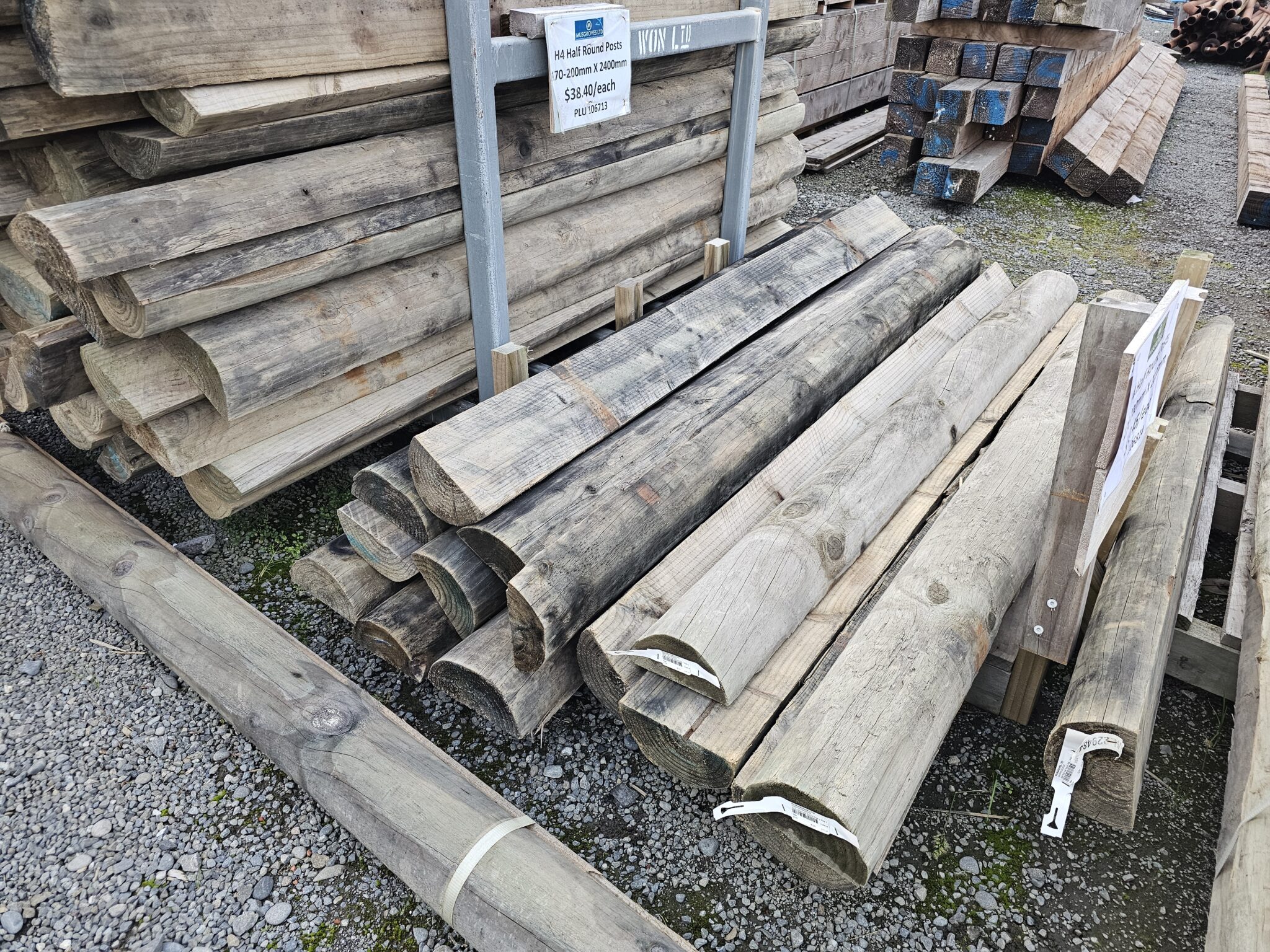 Pine Half Round H4 Pole 170 - 200mm x 2100mm | Musgroves Ltd