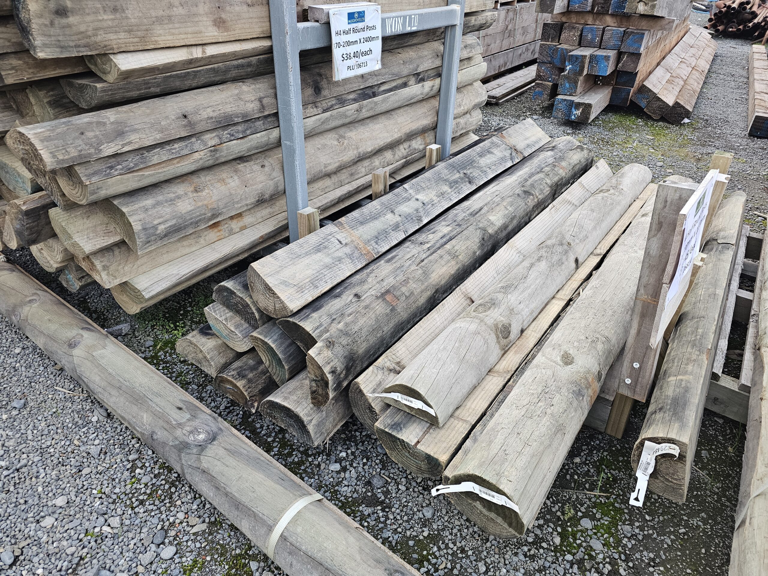 Pine Half Round H4 Pole 170 - 200mm x 2100mm | Musgroves Ltd