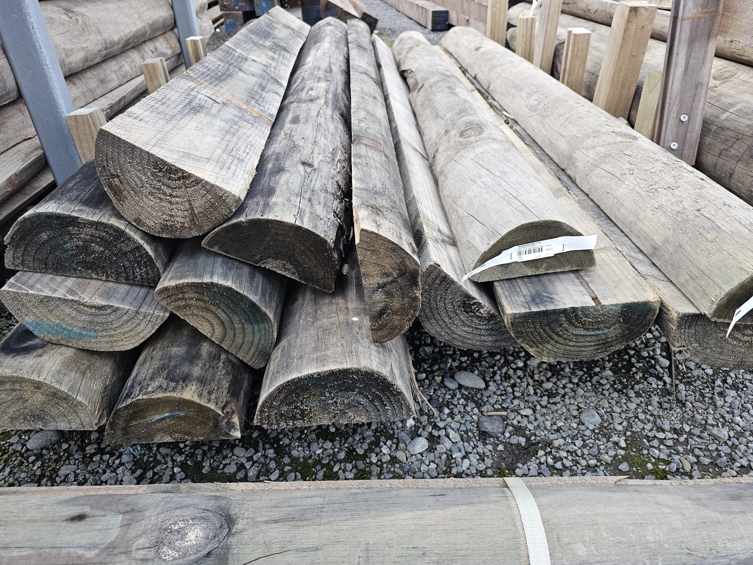 Pine Half Round H4 Pole 170 - 200mm x 2100mm | Musgroves Ltd