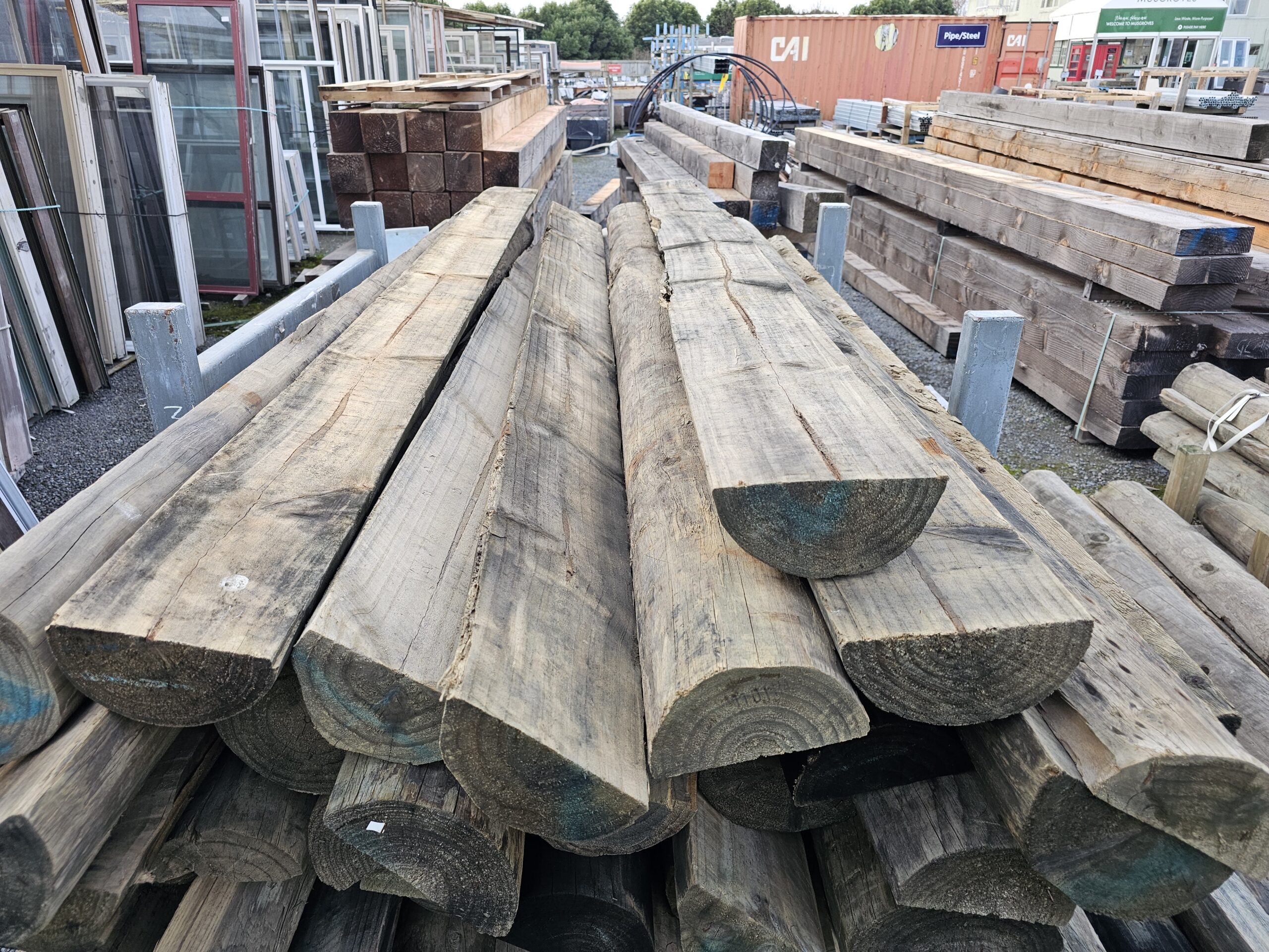 Pine Half Round H4 Post 150-200x2400mm | Musgroves Ltd