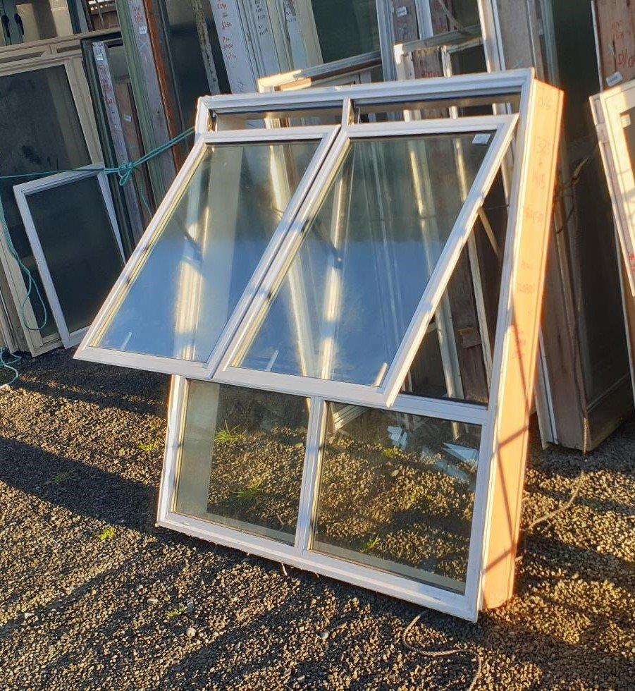 White D/G Aluminium Window with 2 Fan Opening | Musgroves Ltd