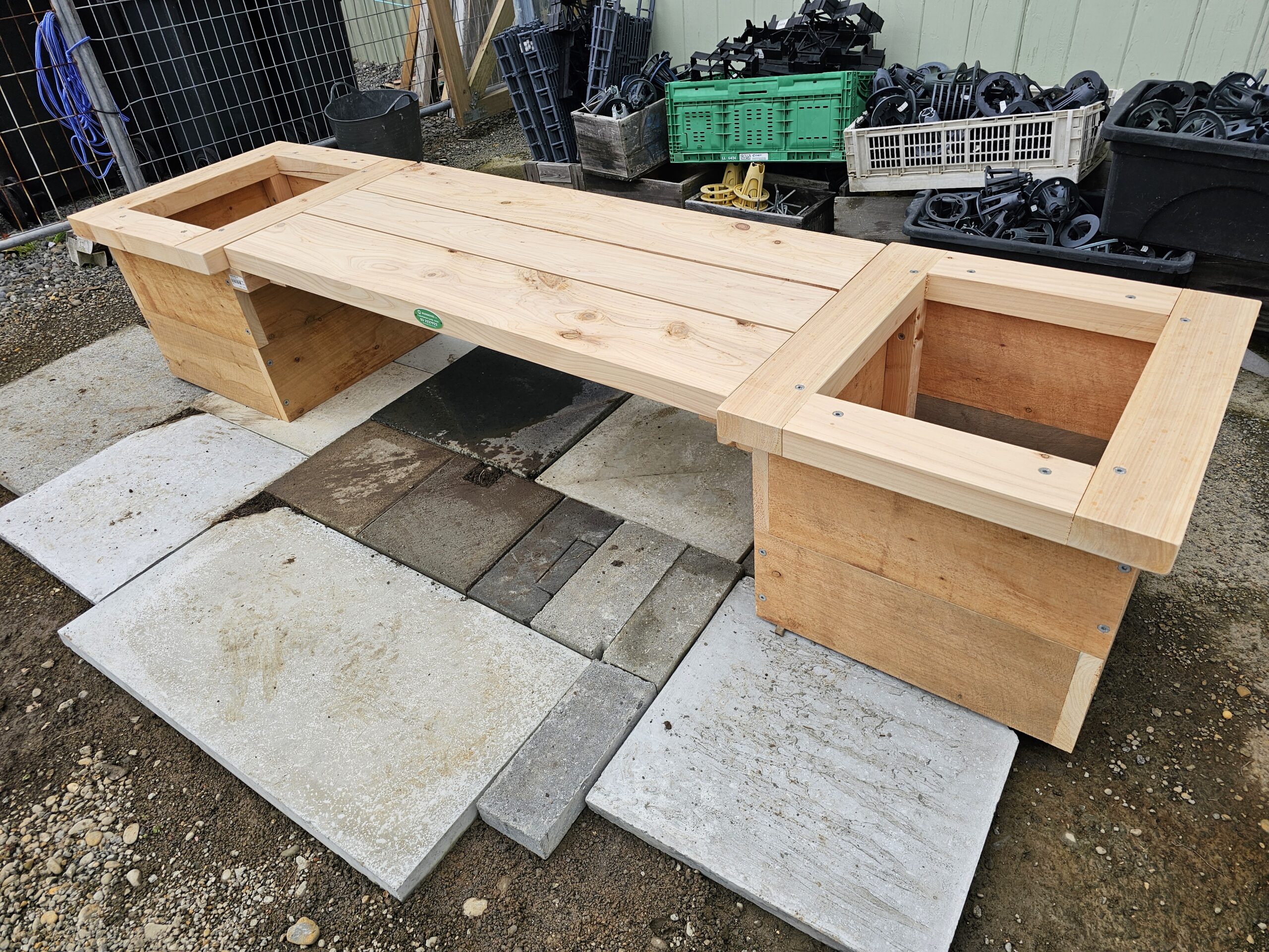 Macrocarpa Seat with Planter boxes | Musgroves Ltd