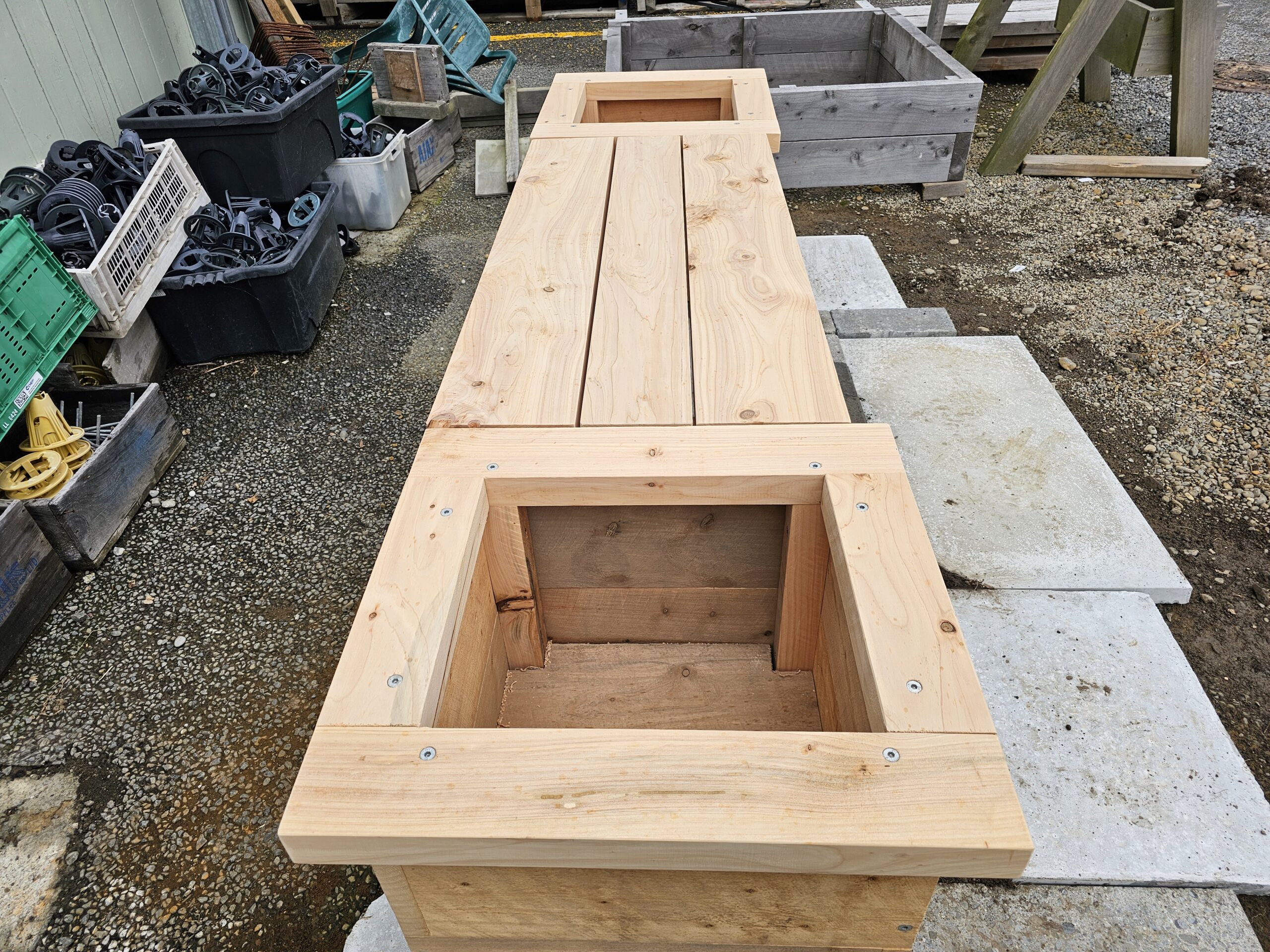 Macrocarpa Seat with Planter boxes | Musgroves Ltd
